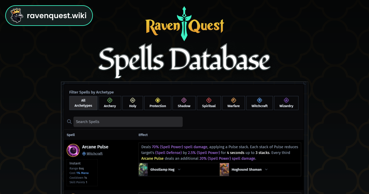 Spells Database · RavenQuest